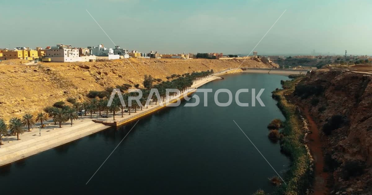 Drone photography of Wadi Namar Lake in Riyadh, Saudi Arabia, Wadi ...