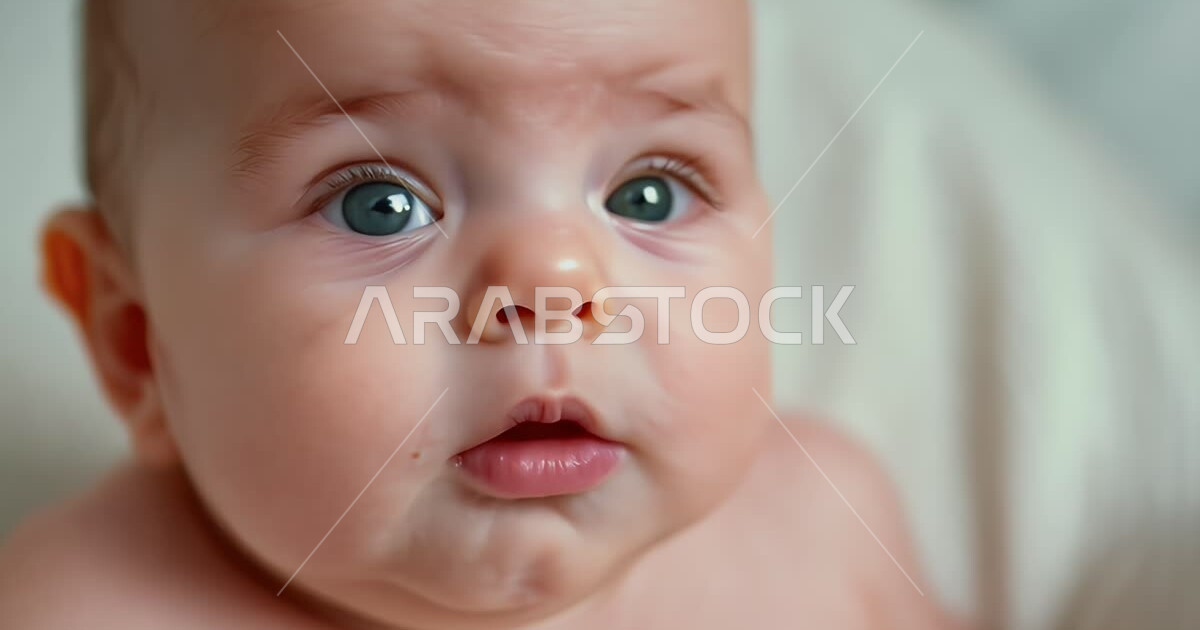 Softness, innocence and childhood, close-up of a Saudi Arabian Gulf ...