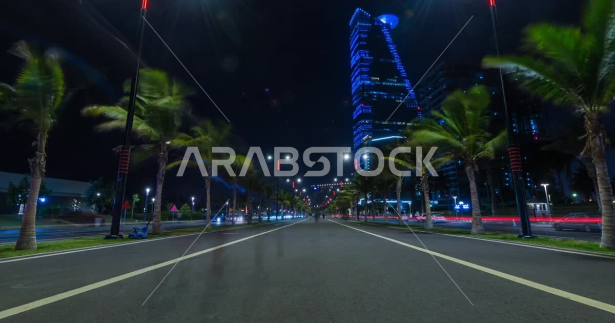 Architectural engineering art of the illuminated Corniche Tower ...