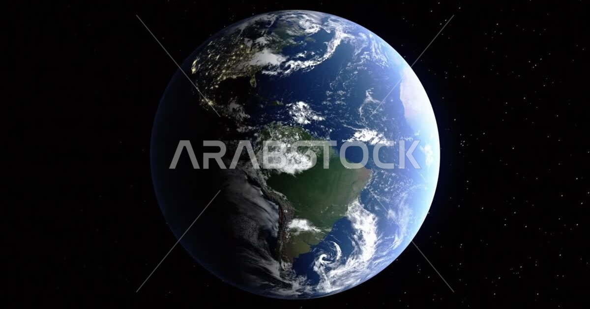 View of the Earth in outer space, satellite images of the Sultanate of ...