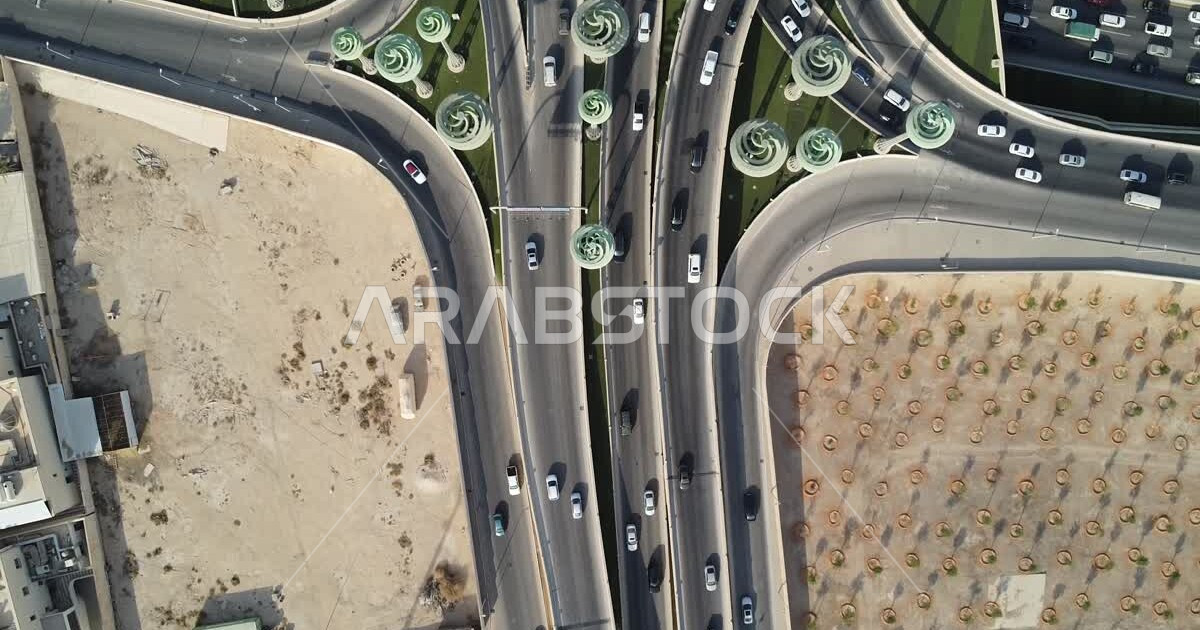 Interest in planting green plants, aerial photography of traffic ...