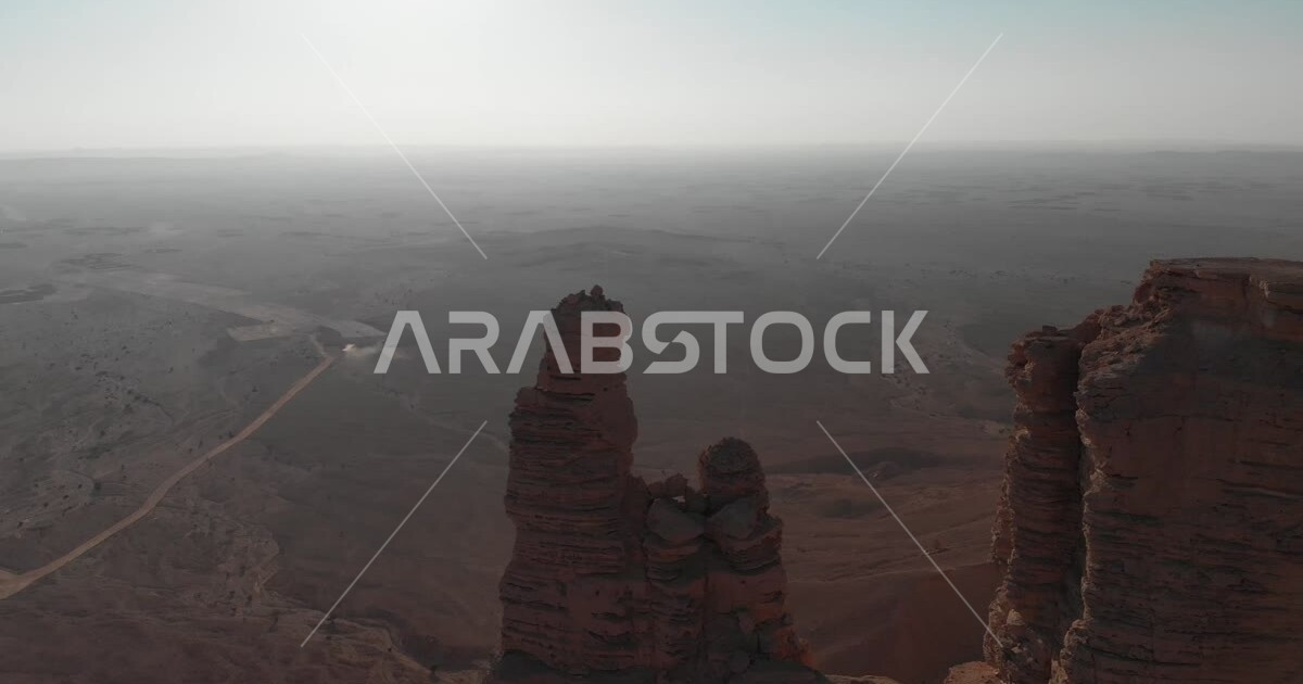 Drone photography of the Tuwaiq mountains in Najd, aerial photography ...