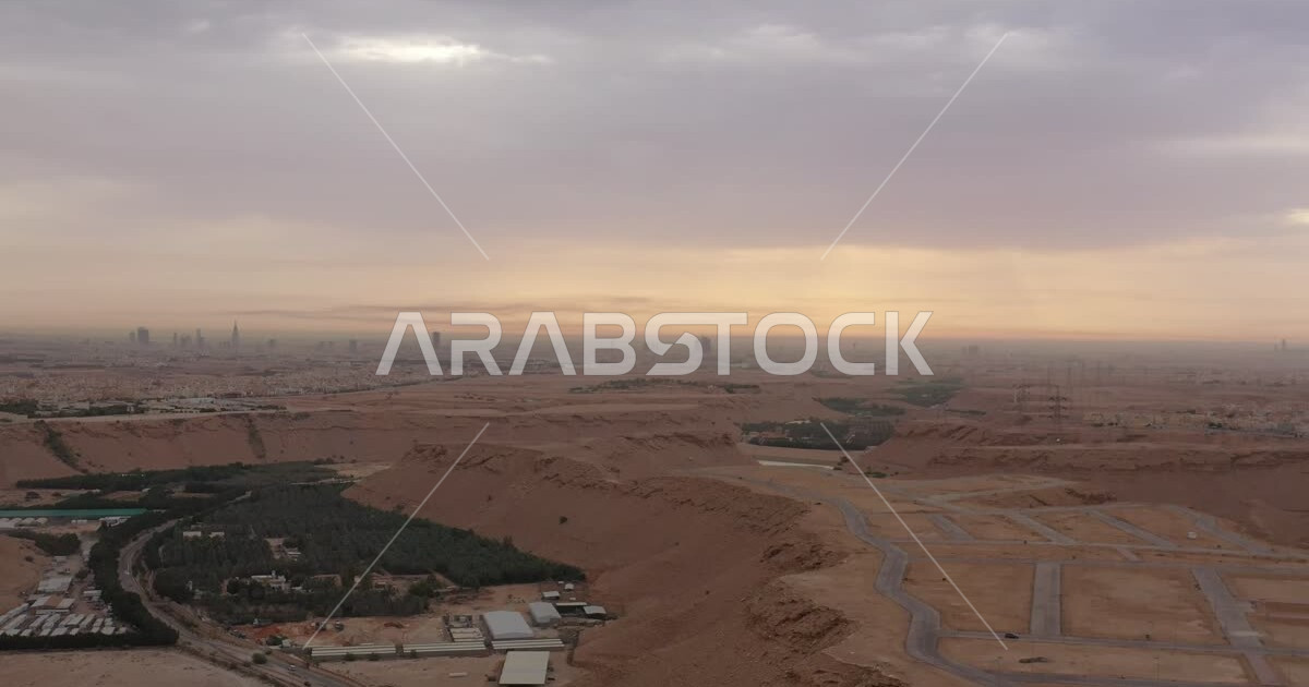 Aerial photography of the Riyadh cable-supported suspension bridge ...