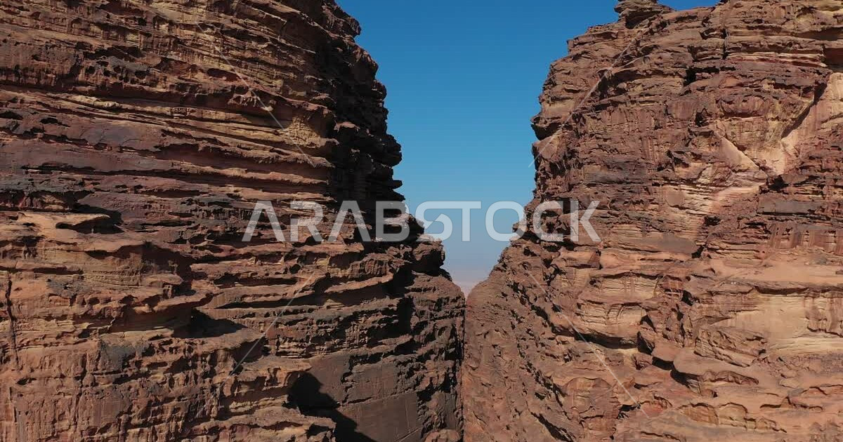 Drone photography of the tall mountains with attractive rock formations ...