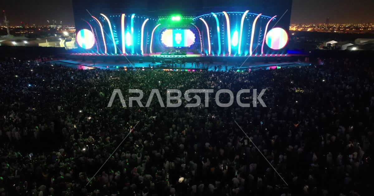 Riyadh season 2021, concert, Riyadh season events, aerial shot of ...