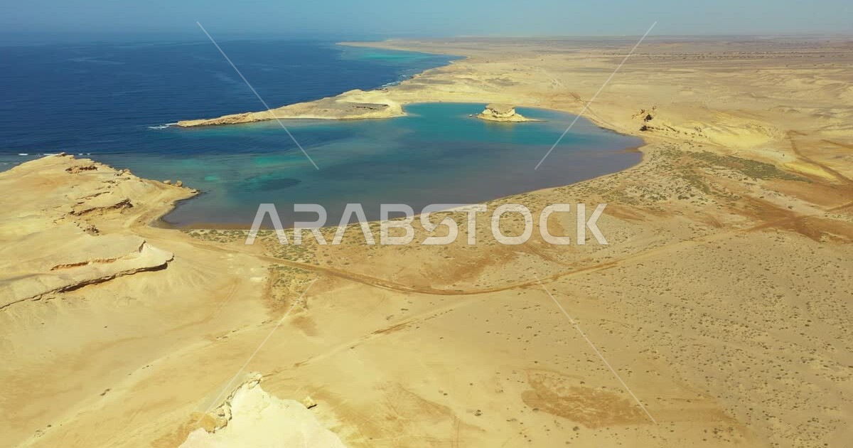 Drone photography of Amala Bay in the Tabuk region, northwest of Saudi ...