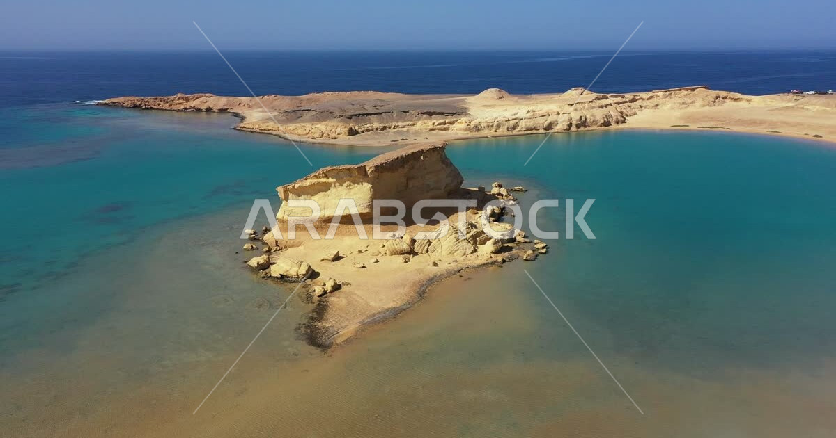 Drone photography of Amala Bay in the Tabuk region, northwest of Saudi ...