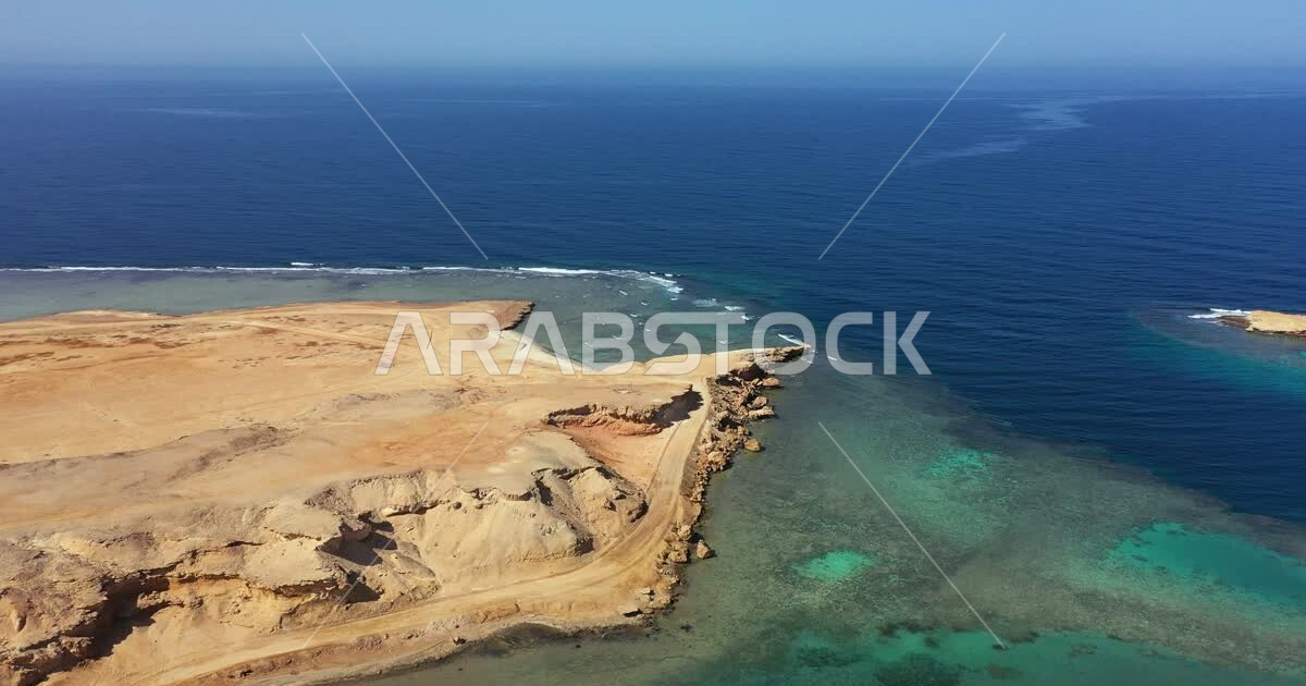 Drone photography of Amala Bay in the Tabuk region, northwest of Saudi ...