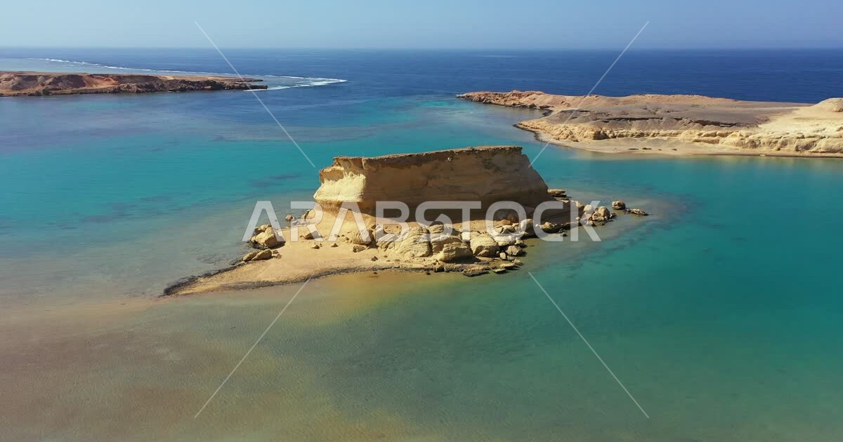 Drone photography of Amala Bay in the Tabuk region, northwest of Saudi ...