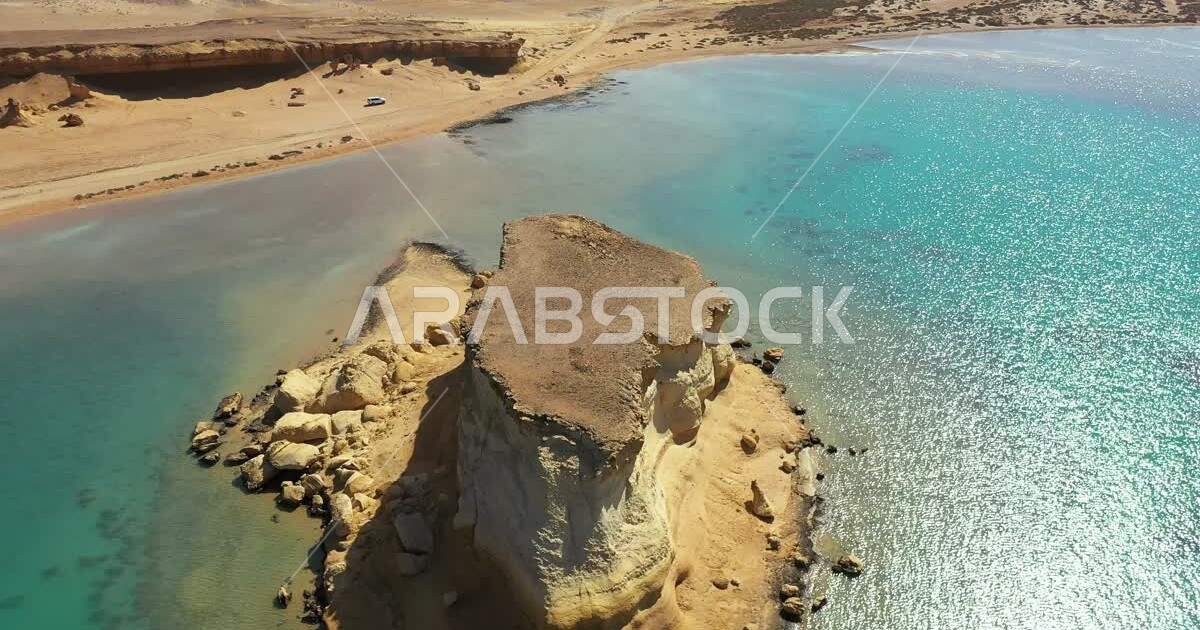 Drone photography of Amala Bay in the Tabuk region, northwest of Saudi ...