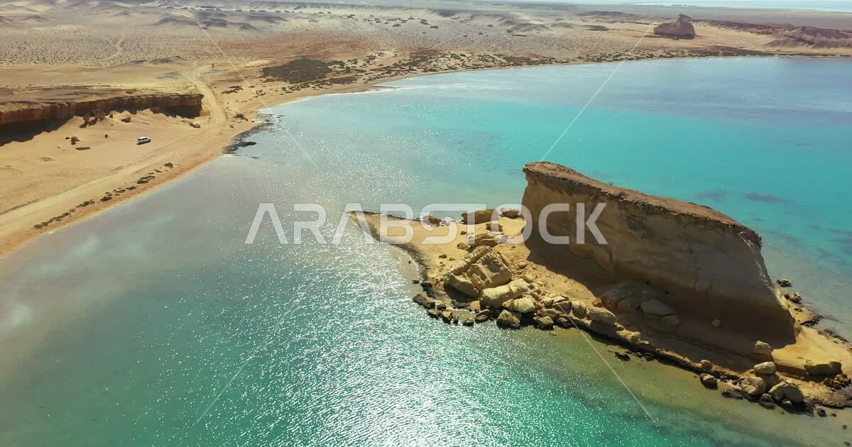 Drone photography of Amala Bay in the Tabuk region, northwest of Saudi ...