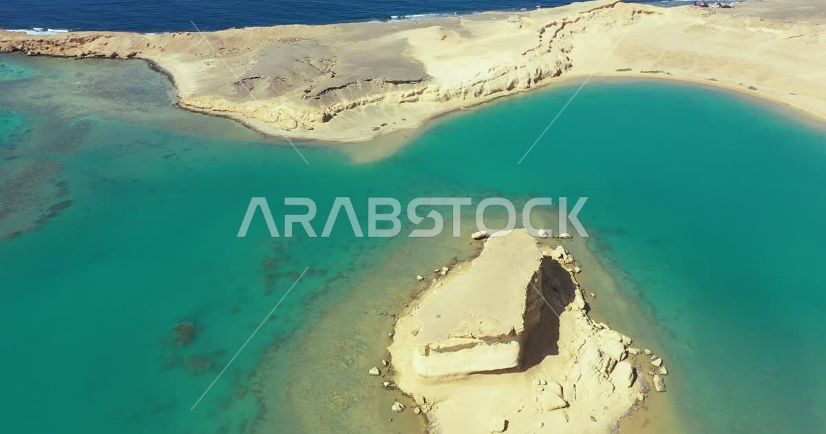 Drone photography of Amala Bay in the Tabuk region, northwest of Saudi ...