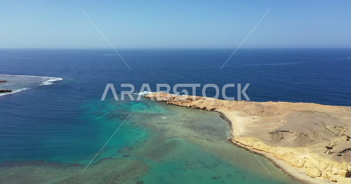 Drone photography of Amala Bay in the Tabuk region, northwest of Saudi ...