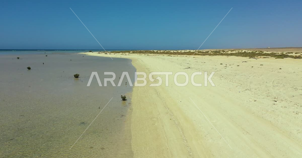 Drone photography of the beauty of Sharm al-Jazi beach in the south of ...
