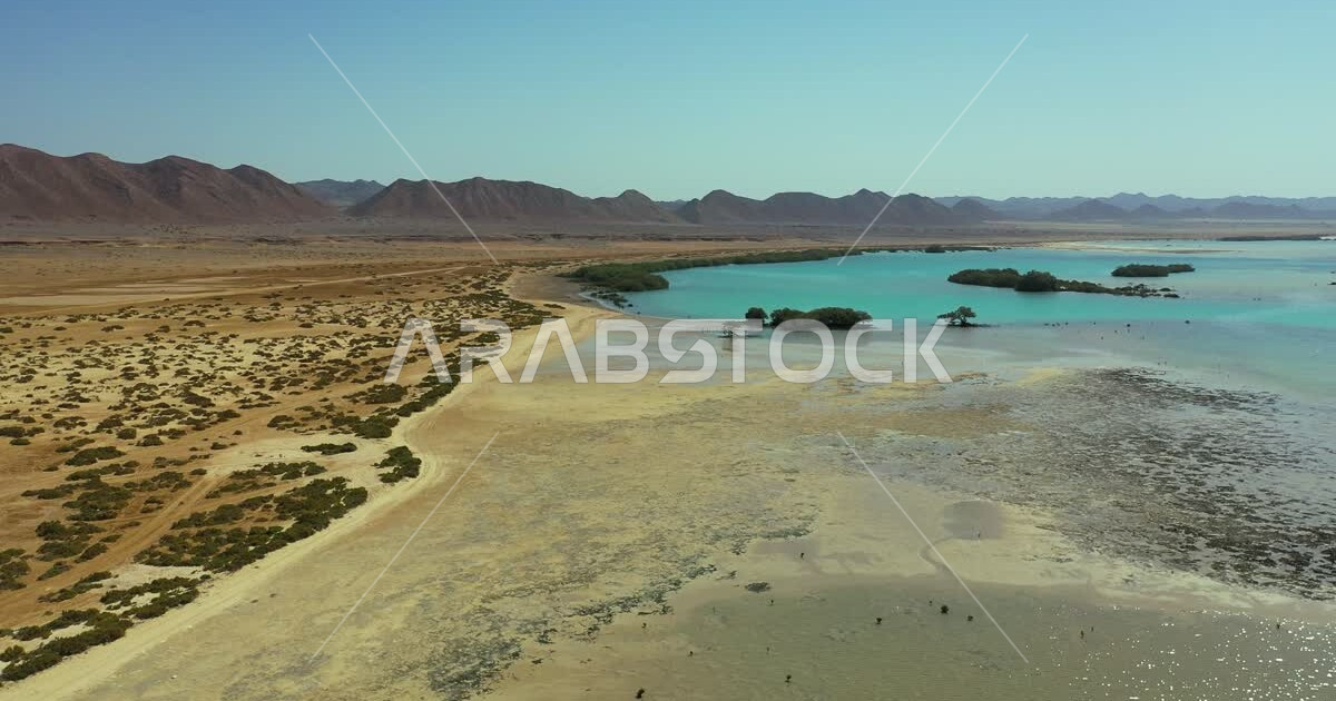 Drone photography of the beauty of Sharm al-Jazi beach in the south of ...