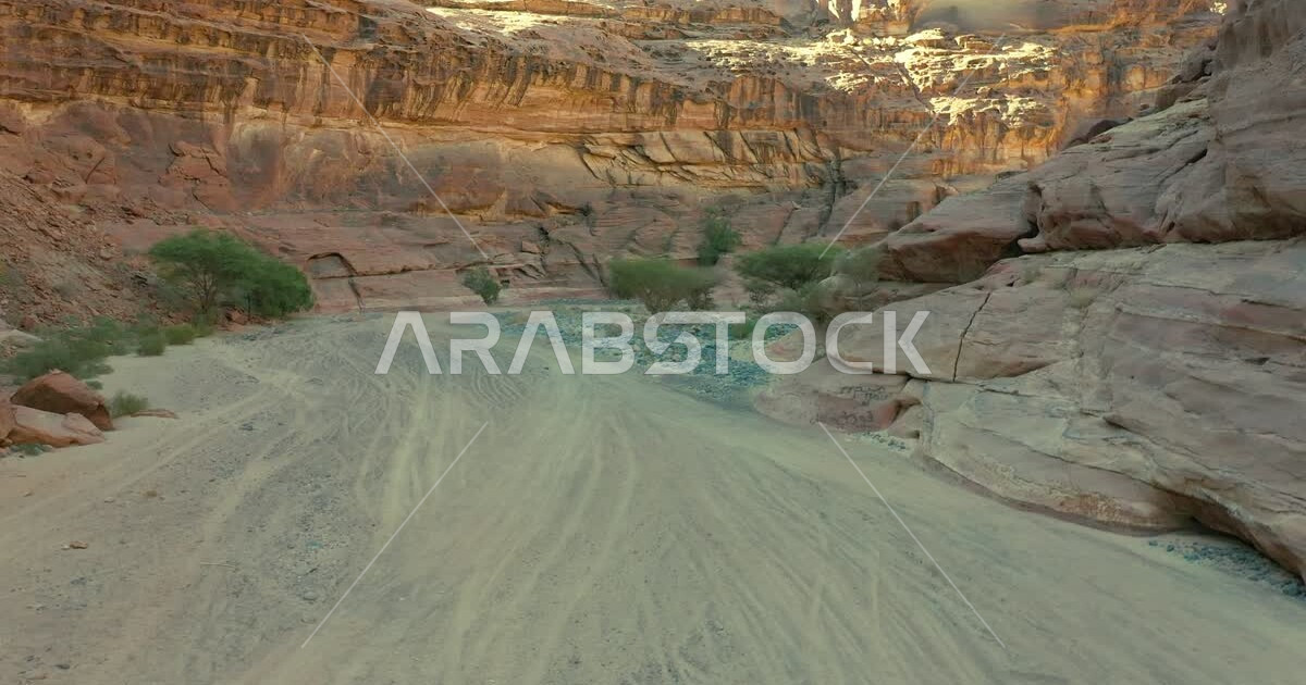 Drone photography from the top of the village of Al-Desah in the Tabuk ...