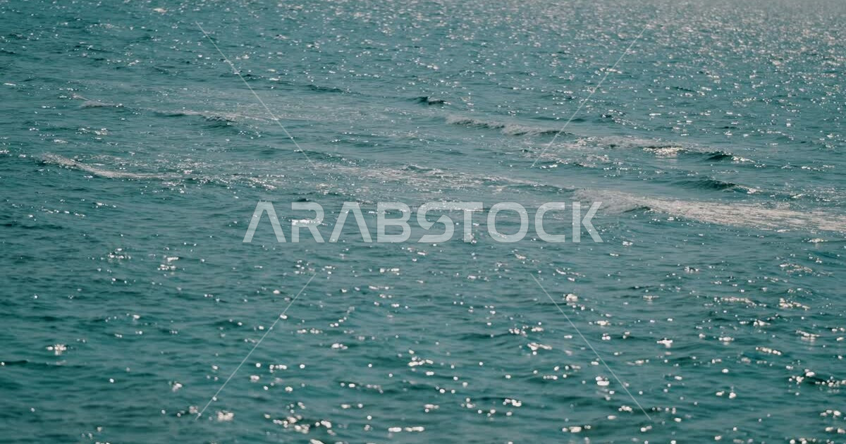 A view of the waves moving in the Red Sea in the city of Jeddah in the ...