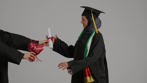 The concept of diligence and excellence, a portrait of a veiled Gulf ...