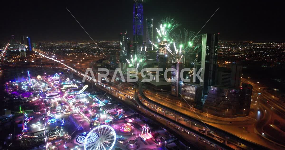 Drone photography from the top of the city of Riyadh in the Kingdom of ...
