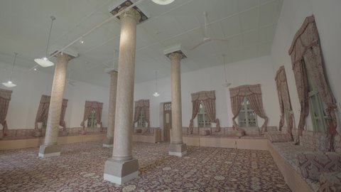 Archaeological exhibits inside the historic Al-Murabba Palace in Riyadh ...