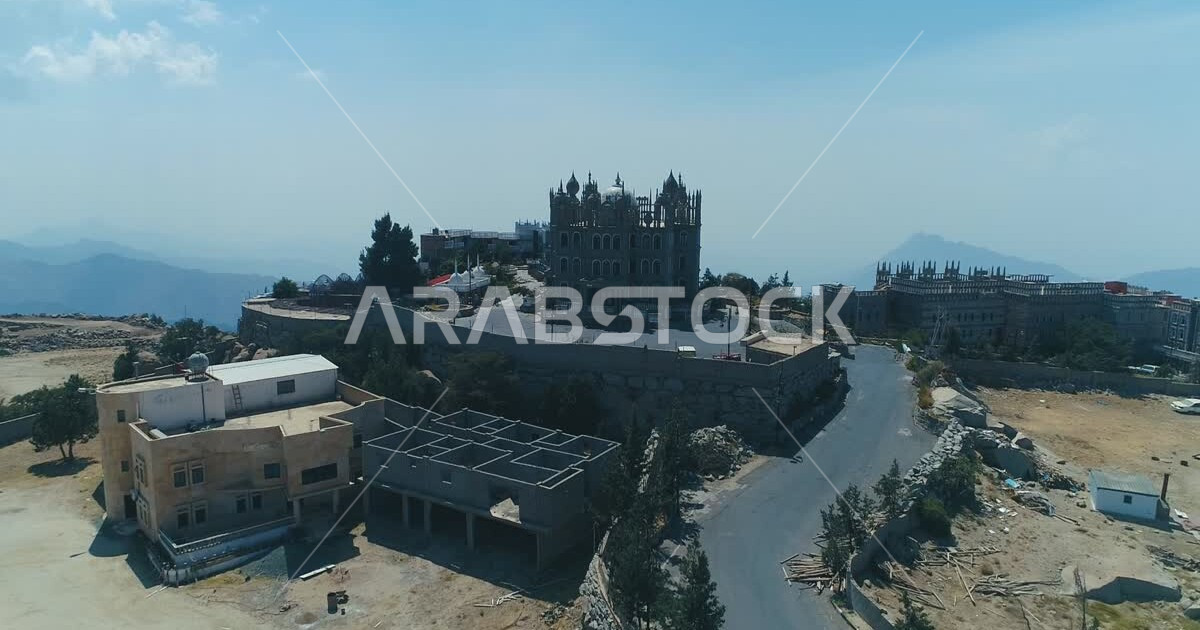Al-Muqar Palace for Civilizations at Al Namas in an aerial view with ...