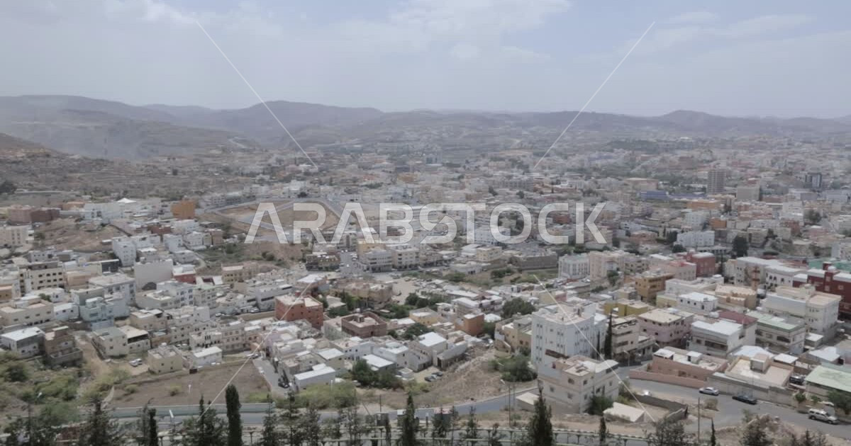 Aerial view of Abha city, Buildings in Abha city, Saudi Arabia - Asir ...