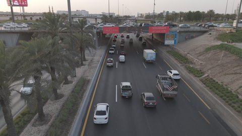 Intersecting roads in Saudi Arabia, traffic on the highway in Damascus ...
