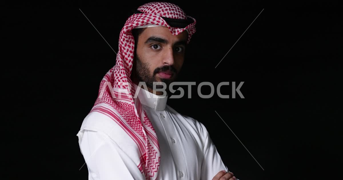 A Saudi Arabian Gulf man wearing a Saudi outfit, a beautiful smile of a ...