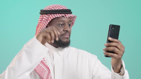 Making a video call over the phone, communicating with family and ...