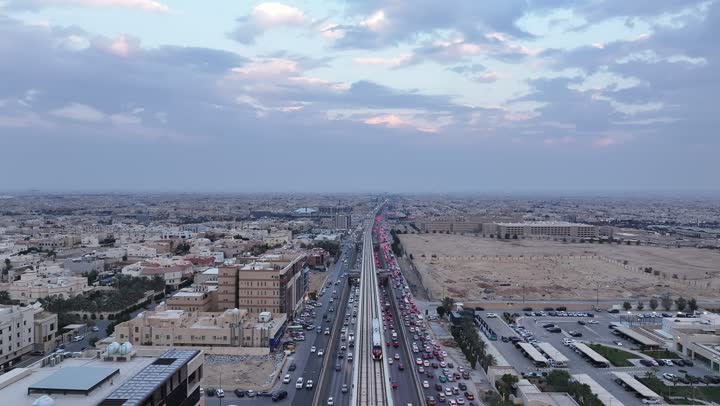 The Riyadh Metro line, the transportation network and traffic movement ...