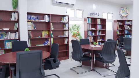 Modern interior architectural design, escalators inside a cultural ...