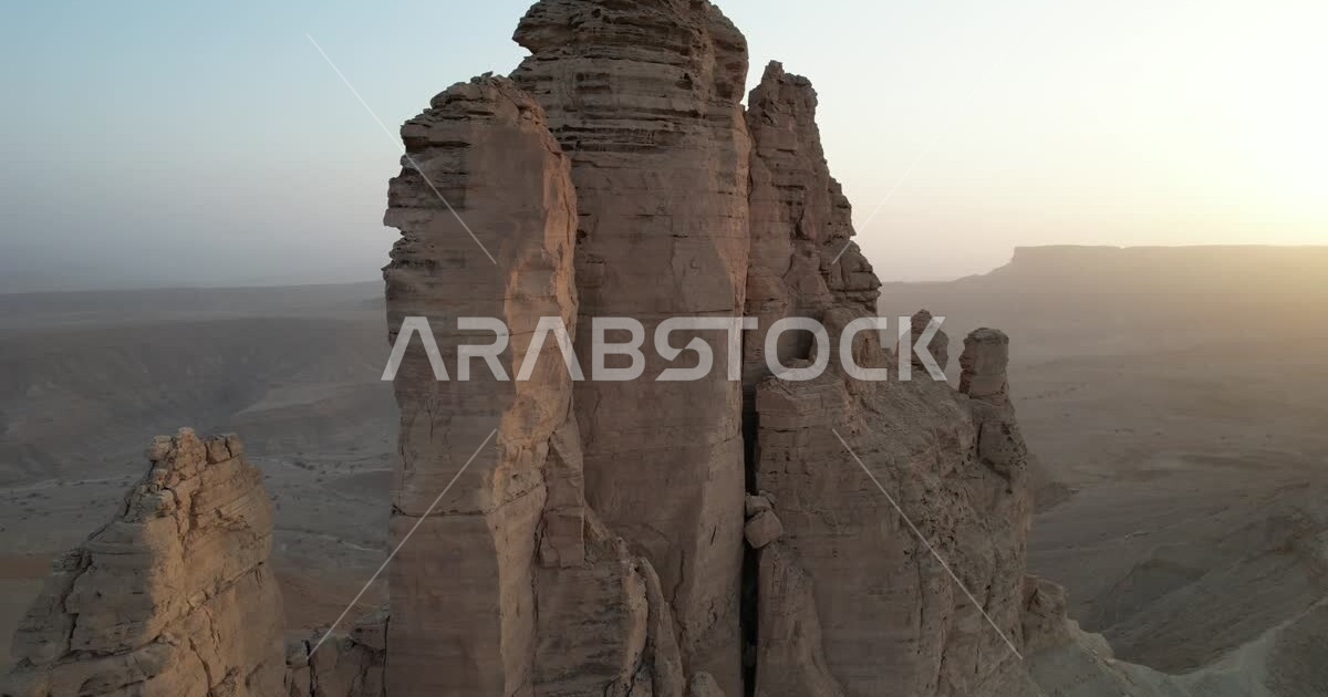 Drone photography of the Tuwaiq mountains in Najd, aerial photography ...