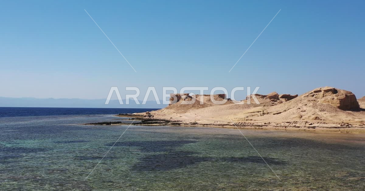 Drone photography of Neom Beach in the city of Tabuk, Saudi Arabia, the ...