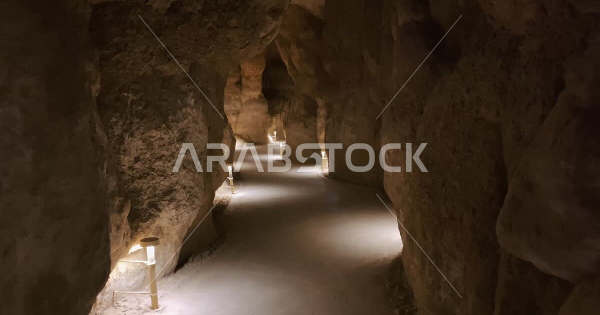 A tour of one of the caves of Jabal Al Qara from the inside, Jabal Al ...