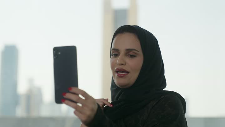 Making video calls using various different applications, an Arab Gulf ...