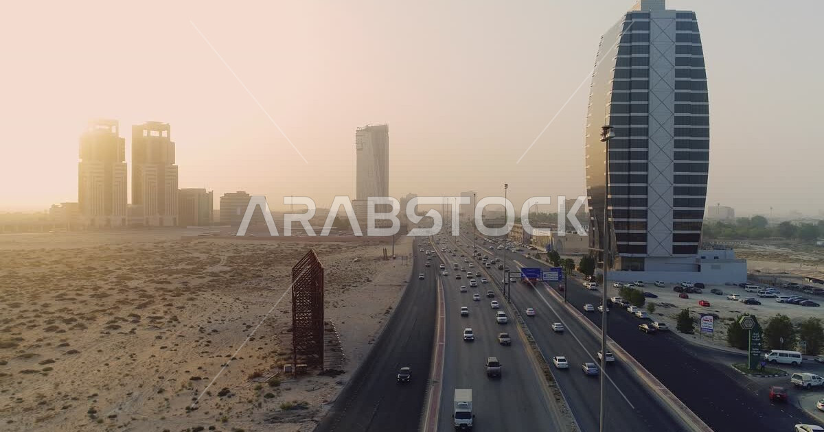 Aerial photography of Al-Tuwairqi Tower, King Fahd Road, Al Khobar ...