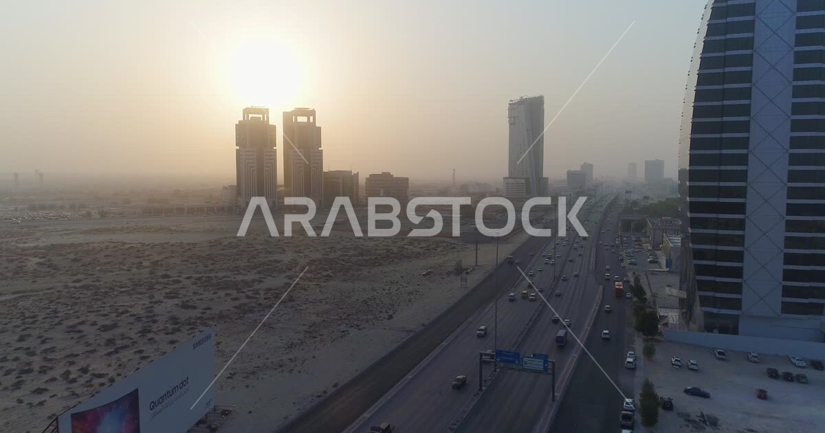 Aerial photography of Al-Tuwairqi Tower, King Fahd Road, Al Khobar ...