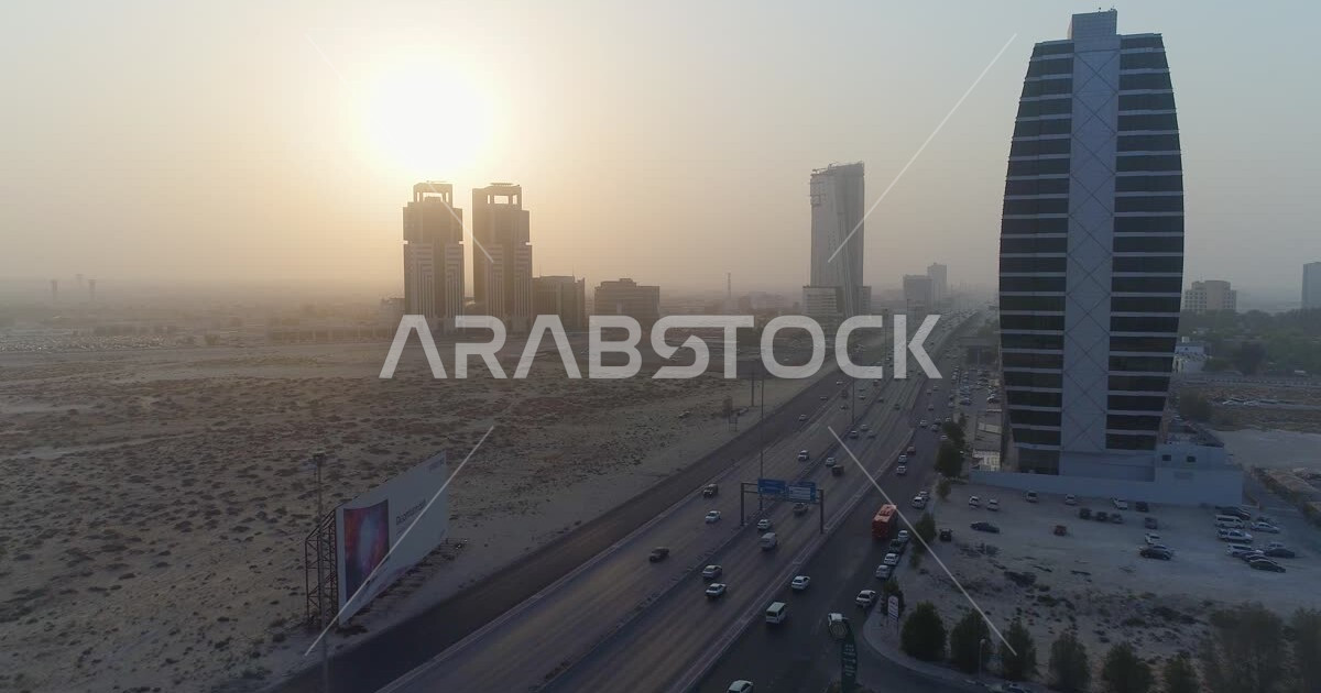 Aerial photography of Al-Tuwairqi Tower, King Fahd Road, Al Khobar ...
