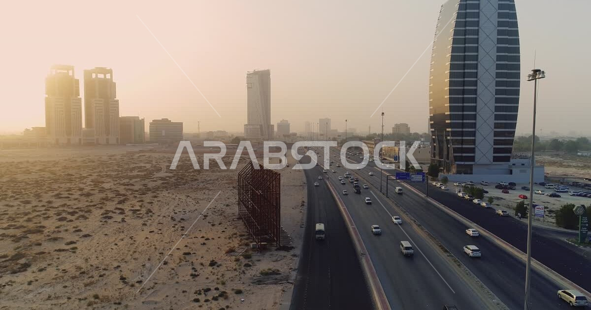 Aerial photography of Al-Tuwairqi Tower, King Fahd Road, Al Khobar ...
