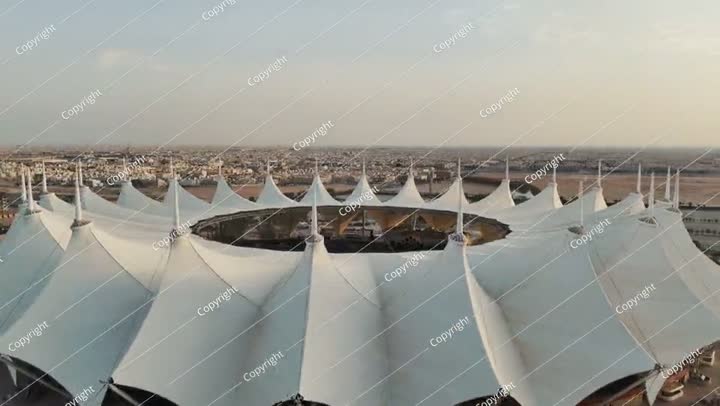 Al-Khaymah Stadium in Riyadh, aerial drone footage of King Fahd ...