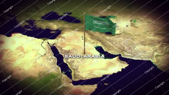 The Flag of Saudi Arabia on the World Map, Saudi Arabia flag 3d ...