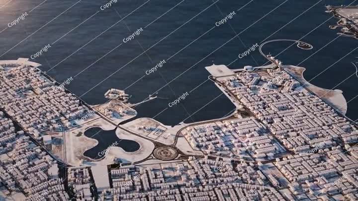 3D Realistic Saudi Arabia Map Dammam City Animation - Video