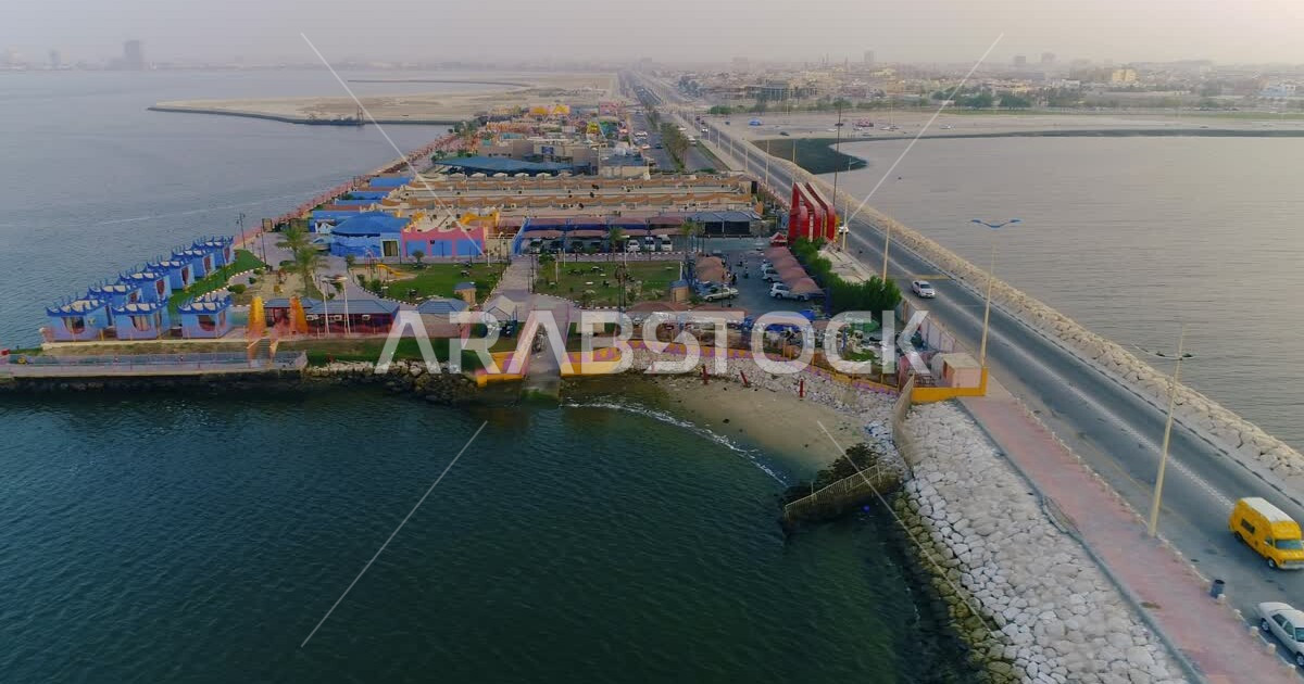 Top shot of Al Marjan Island in the Eastern Province,Aerial view Dammam ...
