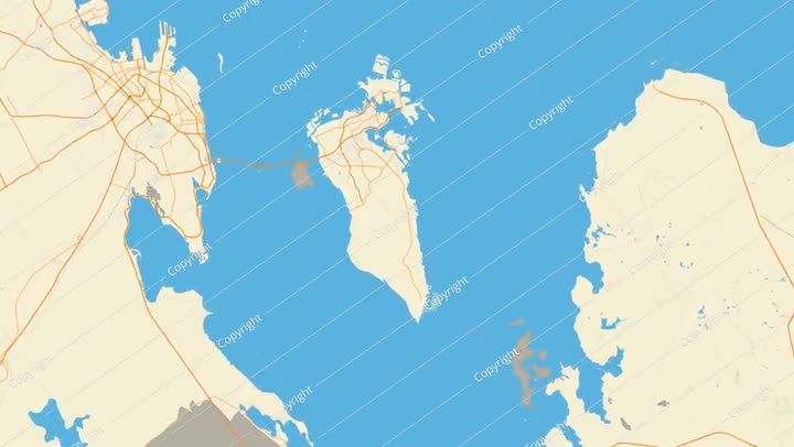 Bahrain Map animation zoom in - Video