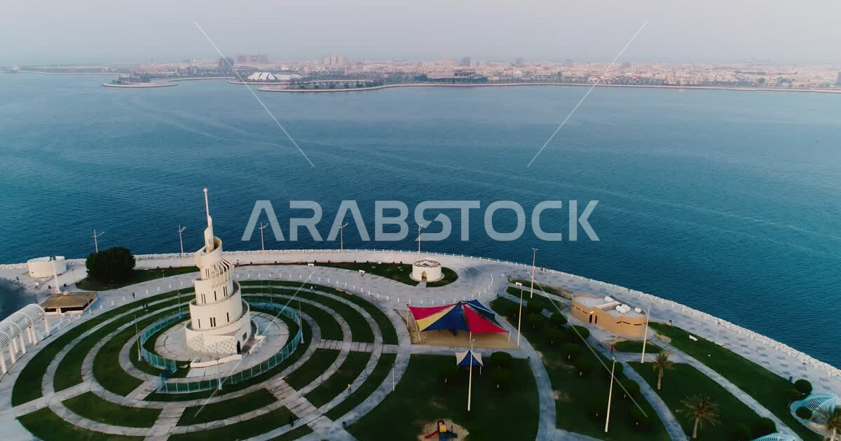 Top shot of Al Marjan Island in the Eastern Province,Aerial view Dammam ...
