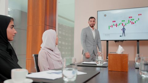 A meeting and work discussion at the company headquarters, data ...