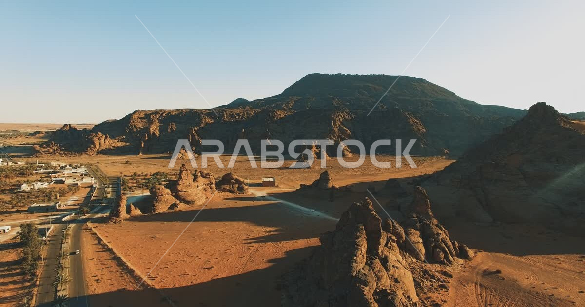 Aerial view of Hail desert and nature, Hail mountains and desert, Hail ...