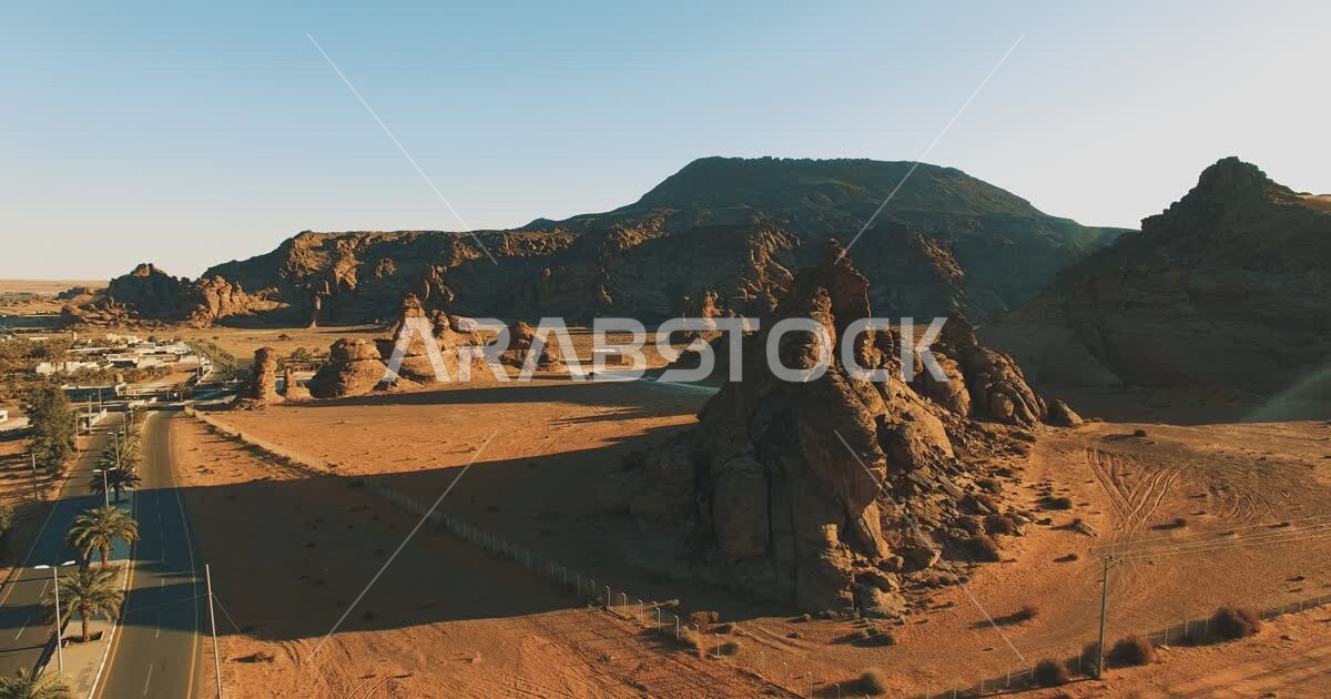Aerial view of Hail desert and nature, Hail mountains and desert, Hail ...