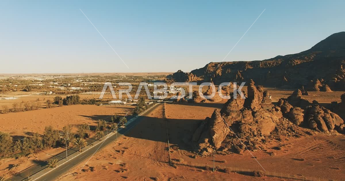 Aerial view of Hail desert and nature, Hail mountains and desert, Hail ...