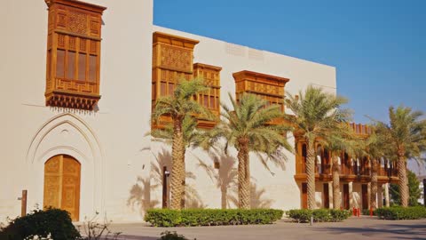 The presence of green plants at the doors of historical houses ...